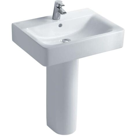 Ideal Standard Concept Cube Basin and Full Pedestal 600mm Wide 1 Tap Hole