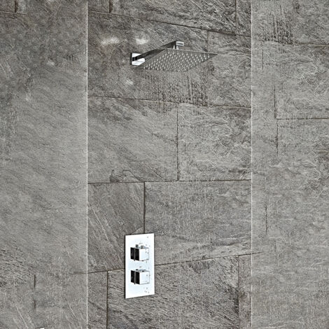 Orbit Square Fixed Shower Head 300mm x 300mm - Stainless Steel