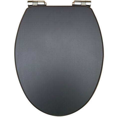 Orbit Vinyl Wrap MDF Soft Close Toilet Seat with Top Fix - Graphite Grey