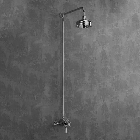 Sagittarius Traditional Rigid Riser and Shower Head - Chrome