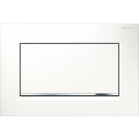 Geberit Sigma30 Single Flush Plate - Polished White/Gloss Chrome