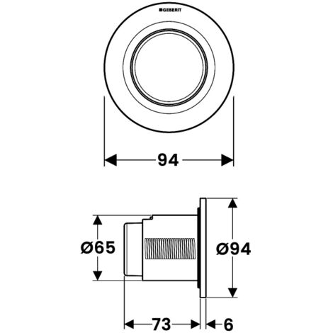 Geberit Type 01 Single Flush Plate Button for 80mm Concealed Cistern ...