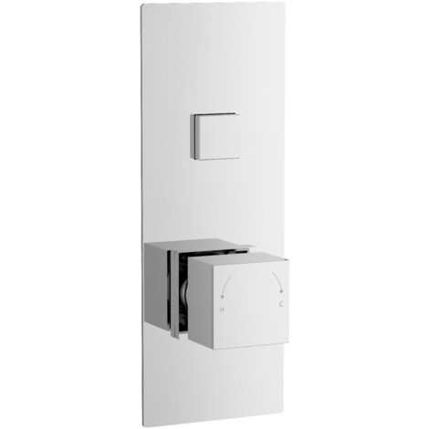 Nuie Square Push Button Concealed Shower Valve Single Outlet - Chrome