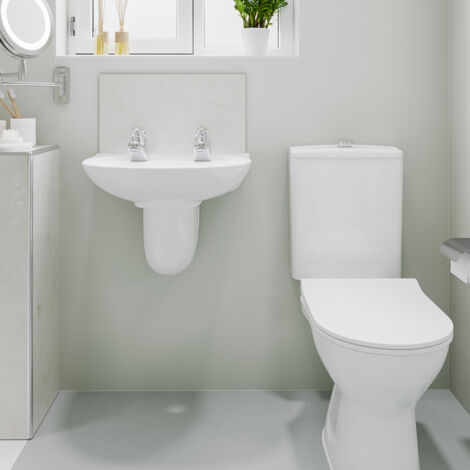 AKW Livenza Plus Close Coupled Toilet with Raised Push Button Cistern ...