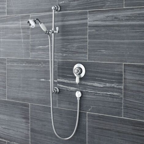 Nuie Edwardian Round Manual Concealed Shower Valve with Slider Rail Kit ...