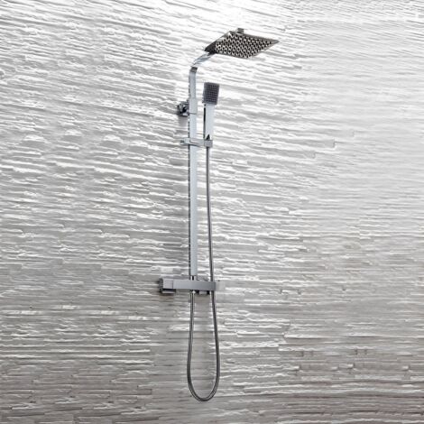Orbit Square Bar Mixer Shower Shower Kit with Fixed Head - Chrome