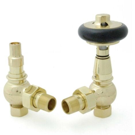West Amberley Angled Thermostatic Radiator Valve and Lockshield ...