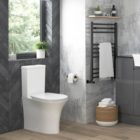 Signature Indus Rimless Close Coupled Fully Shrouded Toilet with Push ...