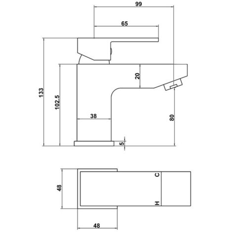 Signature Form Mini Mono Basin Mixer Tap Single Handle with Click Clack ...