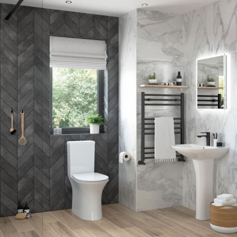 Signature Indus Open Back Close Coupled Rimless Toilet with Push Button ...