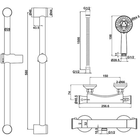 Signature Pure Low Pressure Thermostatic Bar Mixer Shower with Shower ...