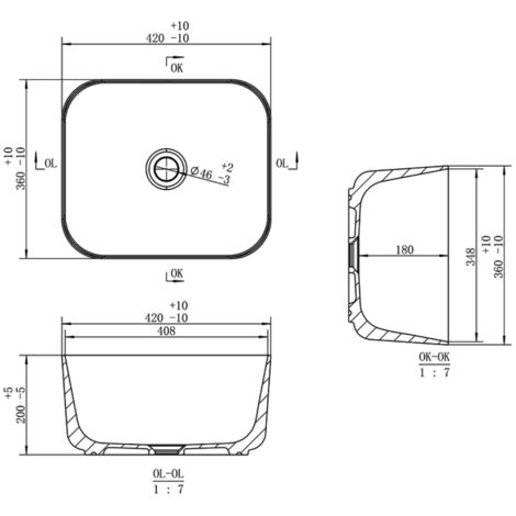 Signature Allure Deep Countertop Basin 420mm Wide 0 Tap Hole - White