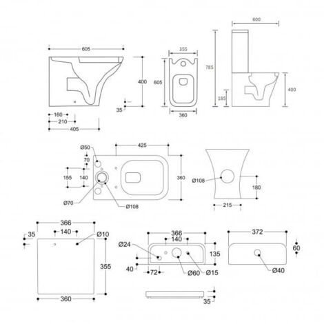 Signature Aztec Close Coupled Toilet with Push Button Cistern - Soft ...