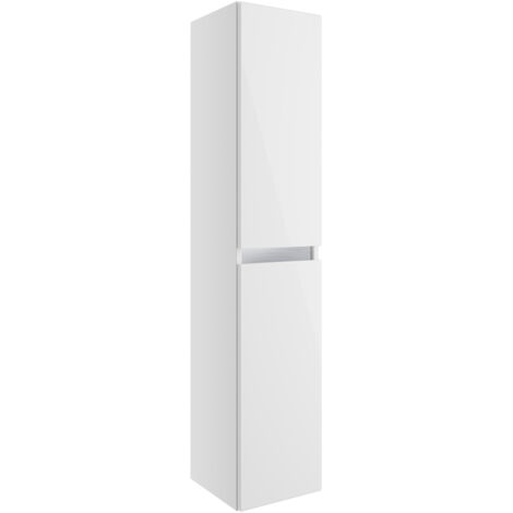 Signature Stockholm Wall Hung 2-Door Tall Unit 300mm Wide - White Gloss