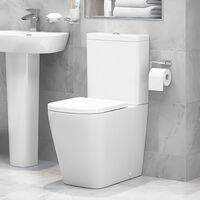 Signature Poseidon Rimless Back to Wall Close Coupled Toilet with Push ...