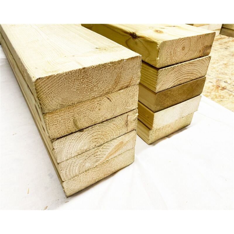 PACK OF 10 - LENGTH 4.2m - Structural Graded C24 Timber 6" x 2" Joists (Decking) 47mm x 150mm ...