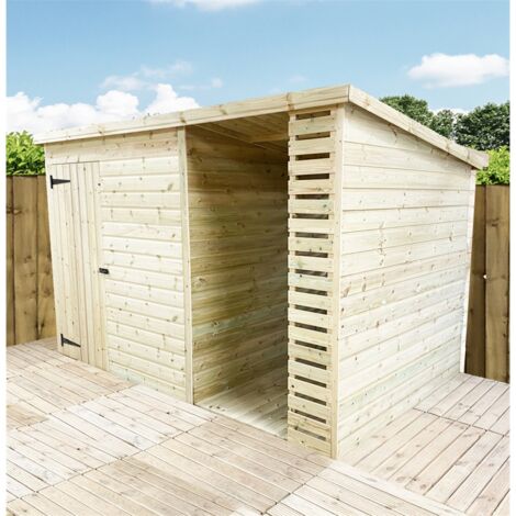 INSTALLED 10 x 5 Garden Shed Pressure Treated T&G PENT Shed + SIDE ...