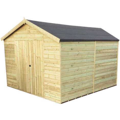 15 x 15 WINDOWLESS T&G Apex Wooden Workshop / Garden Shed + Double ...