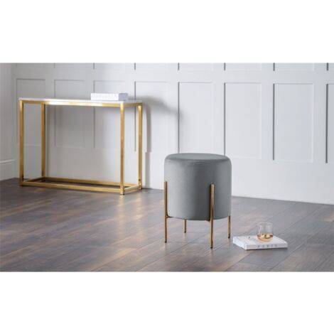 Light Grey Velvet Dressing Stool