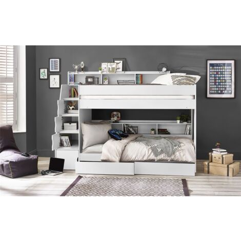 All White Staircase Bunk Bed 3ft (90cm)