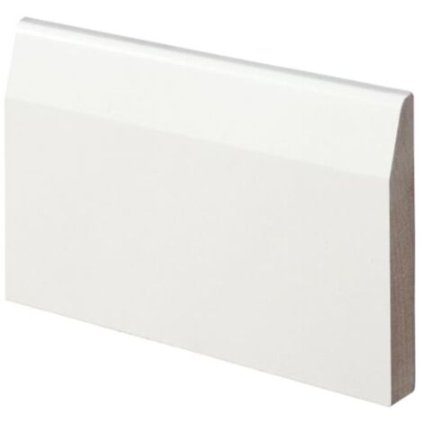 PACK OF 10 - Chamfered Fully Finished Satin White Skirting - 18mm x ...