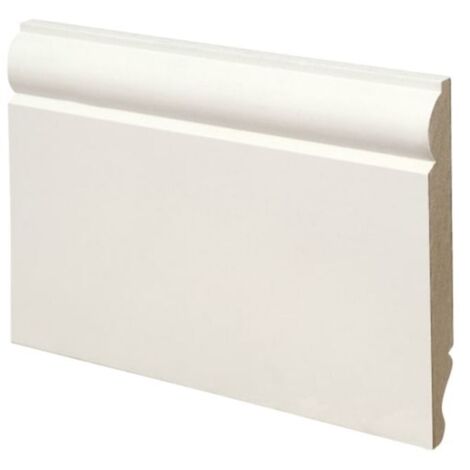 PACK OF 5 - Dual Purpose Torus & Ogee White MDF Skirting- 18mm x 169mm ...