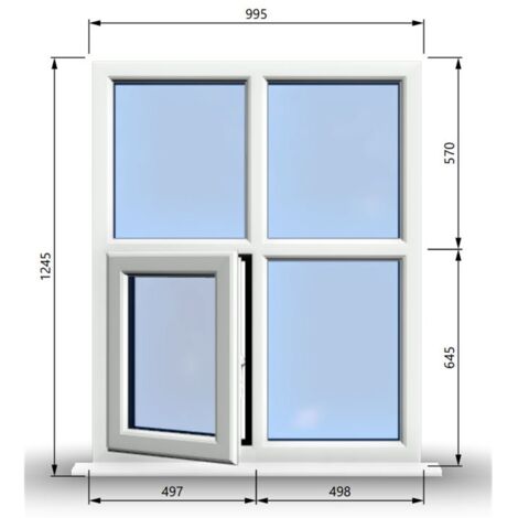995mm (W) x 1245mm (H) PVCu StormProof Casement Window - 1 Bottom ...