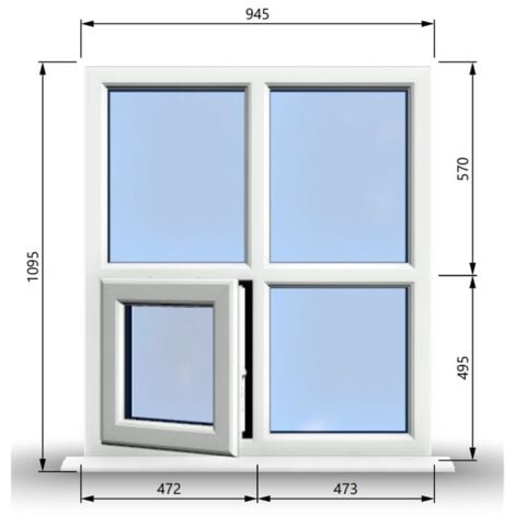 945mm (W) x 1095mm (H) PVCu StormProof Casement Window - 1 Bottom ...