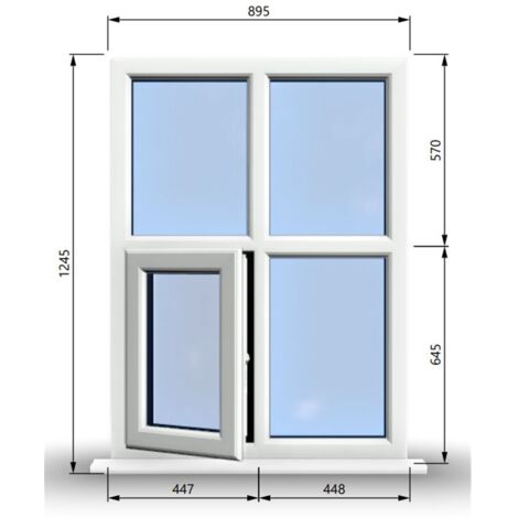 895mm (W) x 1245mm (H) PVCu StormProof Casement Window - 1 Bottom ...