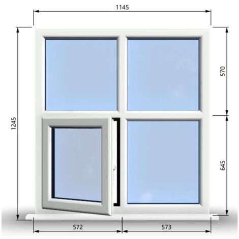 1145mm (W) x 1245mm (H) PVCu StormProof Casement Window - 1 Bottom ...