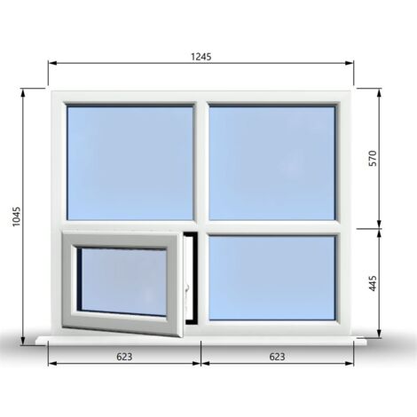 1245mm (W) x 1045mm (H) PVCu StormProof Casement Window - 1 Bottom ...