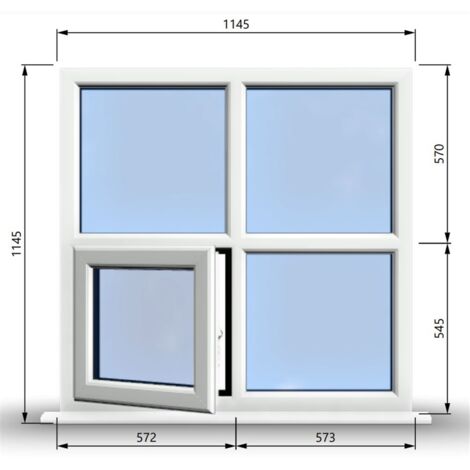 1145mm (W) x 1145mm (H) PVCu StormProof Casement Window - 1 Bottom ...