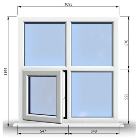 1095mm (W) x 1195mm (H) PVCu StormProof Casement Window - 1 Bottom ...
