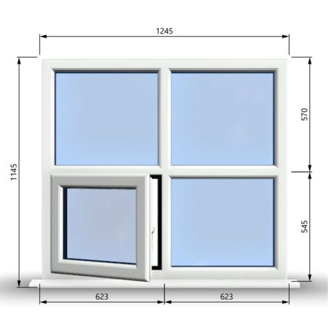 1245mm (W) x 1145mm (H) PVCu StormProof Casement Window - 1 Bottom ...