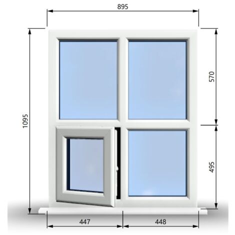 895mm (W) x 1095mm (H) PVCu StormProof Casement Window - 1 Bottom ...