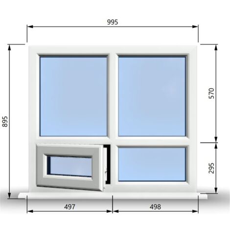 995mm (W) x 895mm (H) PVCu StormProof Casement Window - 1 Bottom ...