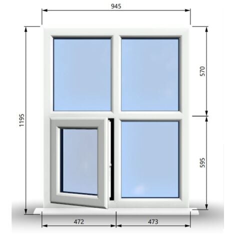 945mm (W) x 1195mm (H) PVCu StormProof Casement Window - 1 Bottom ...