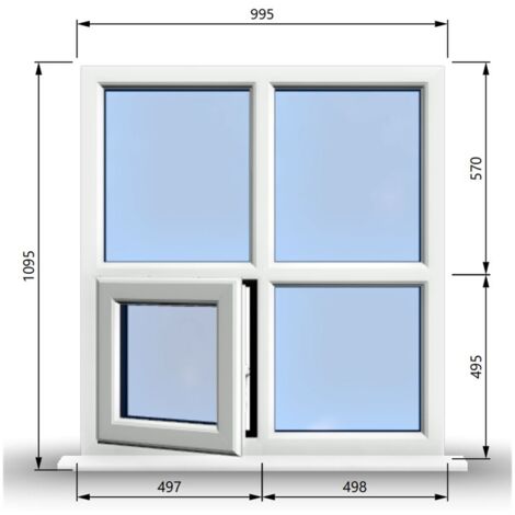 995mm (W) x 1095mm (H) PVCu StormProof Casement Window - 1 Bottom ...