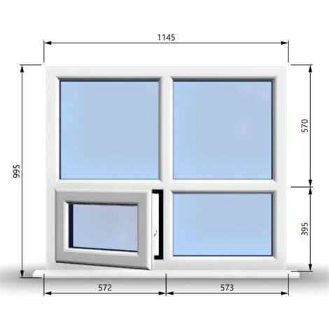 1145mm (W) x 995mm (H) PVCu StormProof Casement Window - 1 Bottom ...