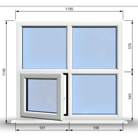 1195mm (W) x 1145mm (H) PVCu StormProof Casement Window - 1 Bottom ...