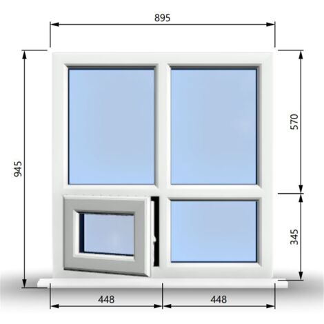895mm (W) x 945mm (H) PVCu StormProof Casement Window - 1 Bottom ...
