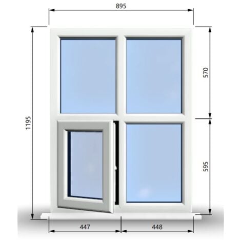 895mm (W) x 1195mm (H) PVCu StormProof Casement Window - 1 Bottom ...