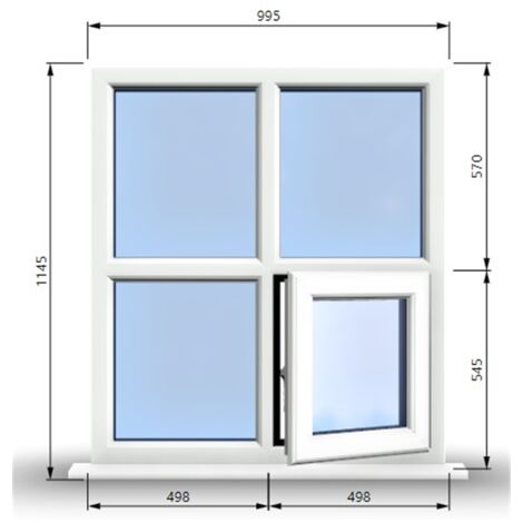 995mm (W) x 1145mm (H) PVCu StormProof Casement Window - 1 Bottom ...