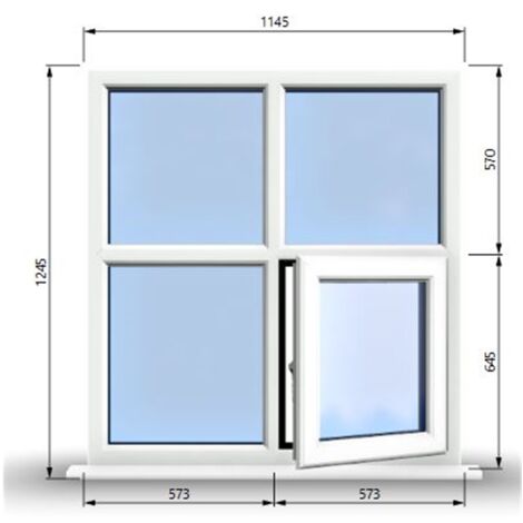 1145mm (W) x 1245mm (H) PVCu StormProof Casement Window - 1 Bottom ...