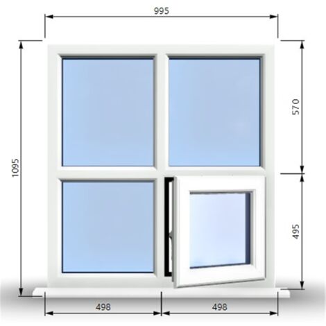 995mm (W) x 1095mm (H) PVCu StormProof Casement Window - 1 Bottom ...