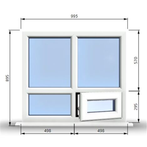 995mm (W) x 895mm (H) PVCu StormProof Casement Window - 1 Bottom ...