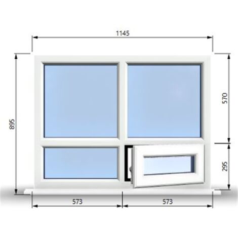 1145mm (W) x 995mm (H) PVCu StormProof Casement Window - 1 Bottom ...