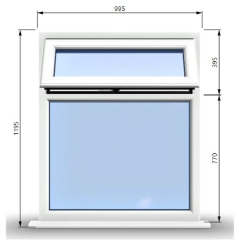 995mm (W) x 1195mm (H) PVCu StormProof Casement Window - 1 Top Opening ...