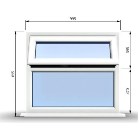 995mm (W) x 845mm (H) PVCu StormProof Casement Window - 1 Top Opening ...