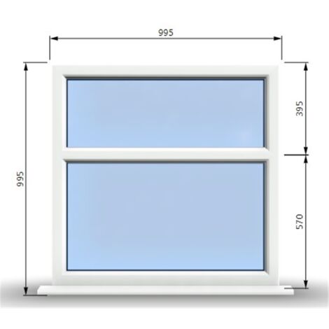 995mm (W) x 995mm (H) PVCu StormProof Casement Window - 2 Horizontal ...